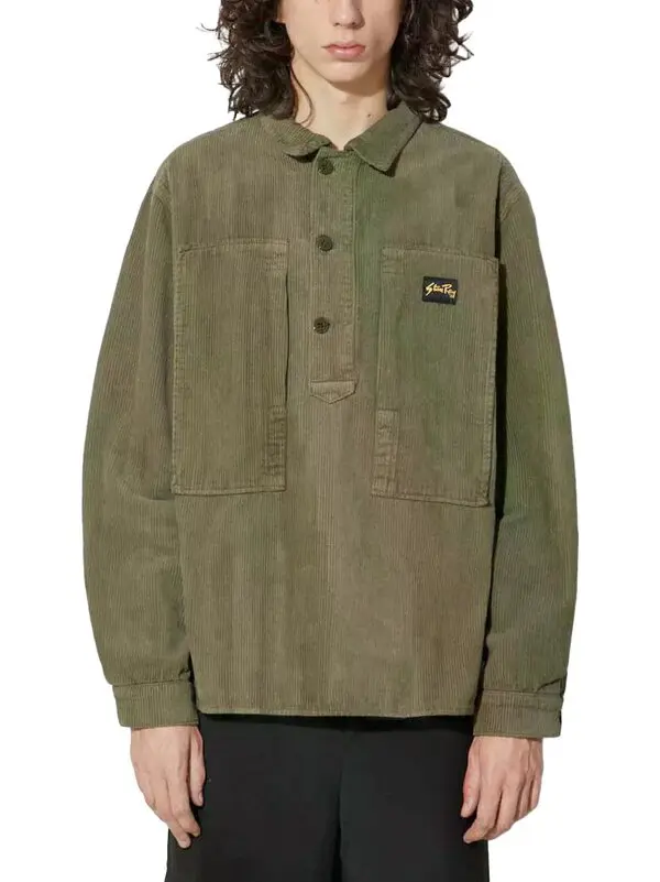 STAN RAY Corduroy Chest-pocket Polo Shirt - Green
