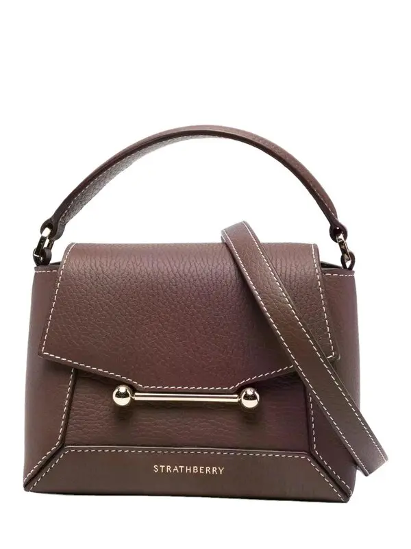 Strathberry Nano Mosaic Leather Tote Bag - Brown