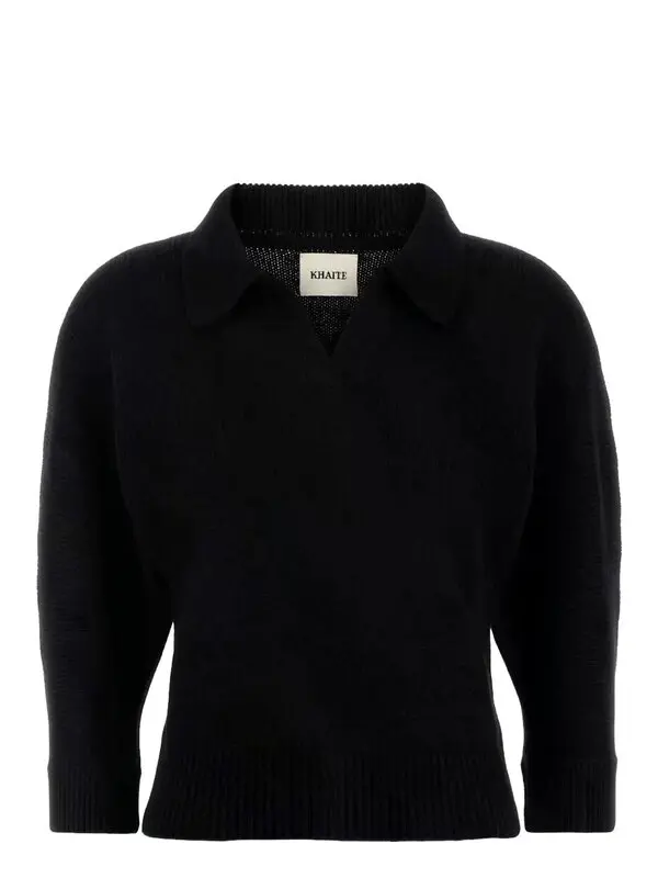 Khaite Cashmere Polo Shirt - Black