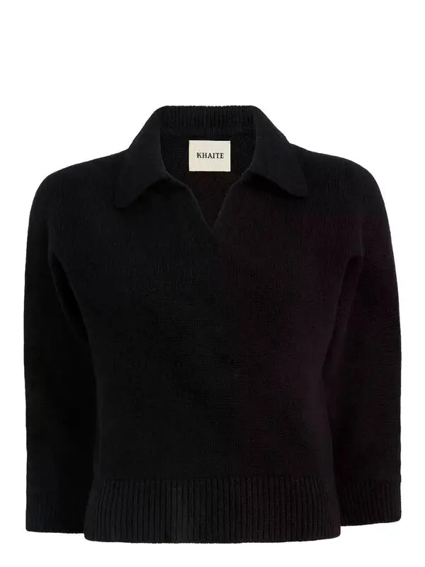 Khaite Cashmere Polo Shirt - Black