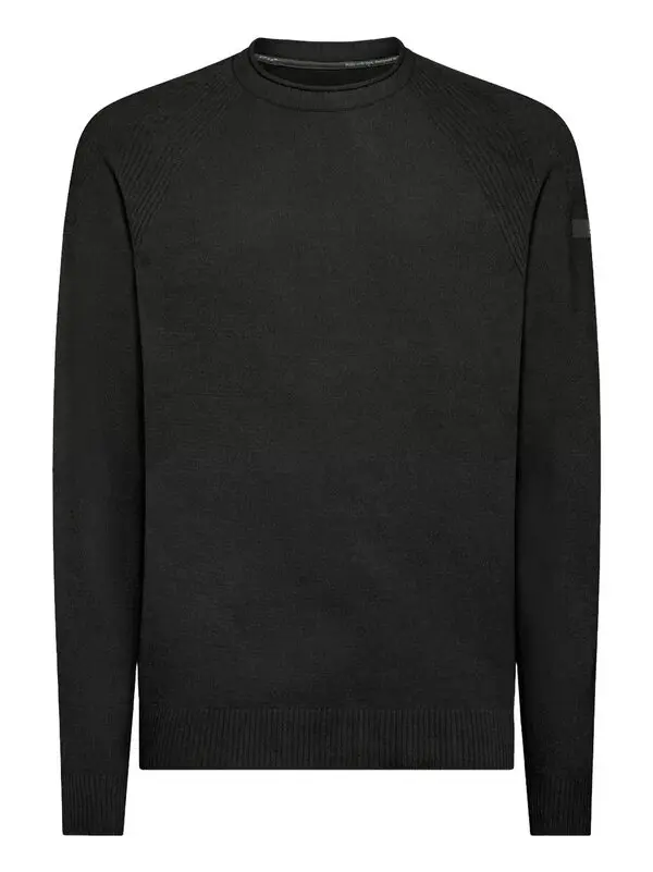 RRD Ribbed-panel Crew-neck Sweater - Black