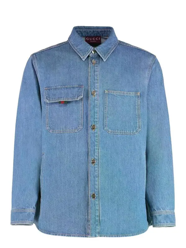 Gucci Patch-pockets Denim Shirt - Blue