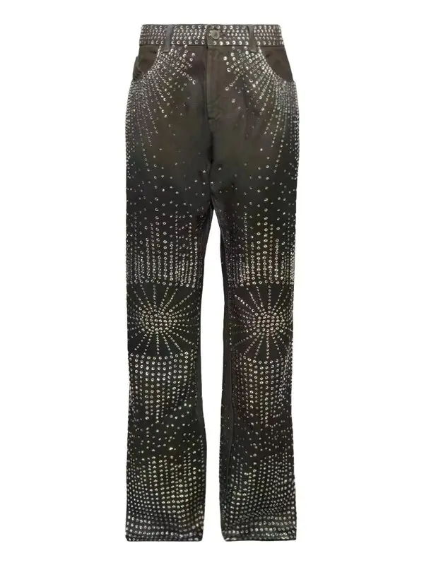 Attico Rhinestone-embellished Flare Jeans - Grey
