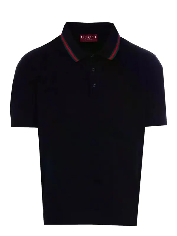 Gucci Web-detail Polo Shirt - Blue