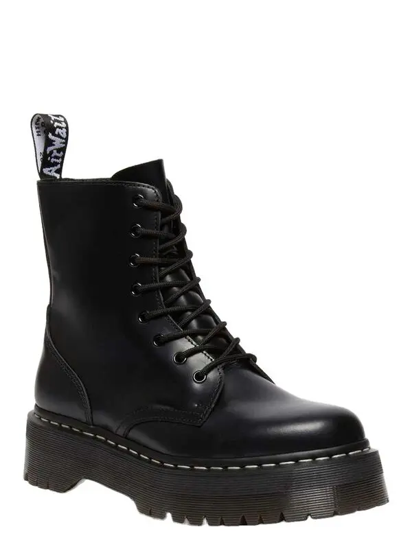 Dr. Martens Jadon White Stitch Boots - Black