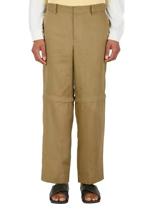 WYNN HAMLYN Detachable-leg Linen Trousers - Neutrals