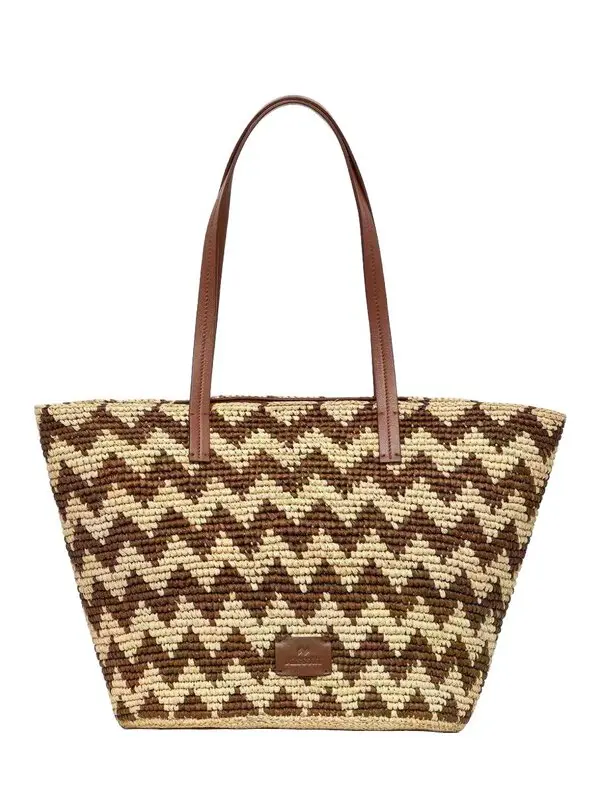 Missoni Zigzag Raffia Tote Bag - Neutrals