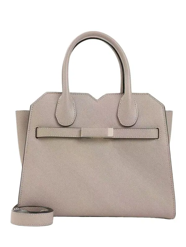 VALEXTRA Leather Bag With Bow Detail - Neutrals