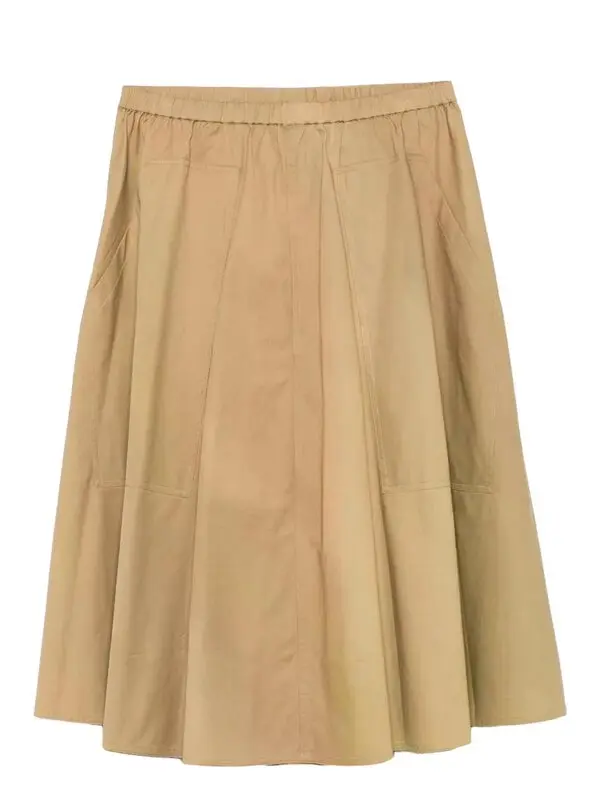 Vince Elastic-waistline Midi Skirt With Pockets - Neutrals