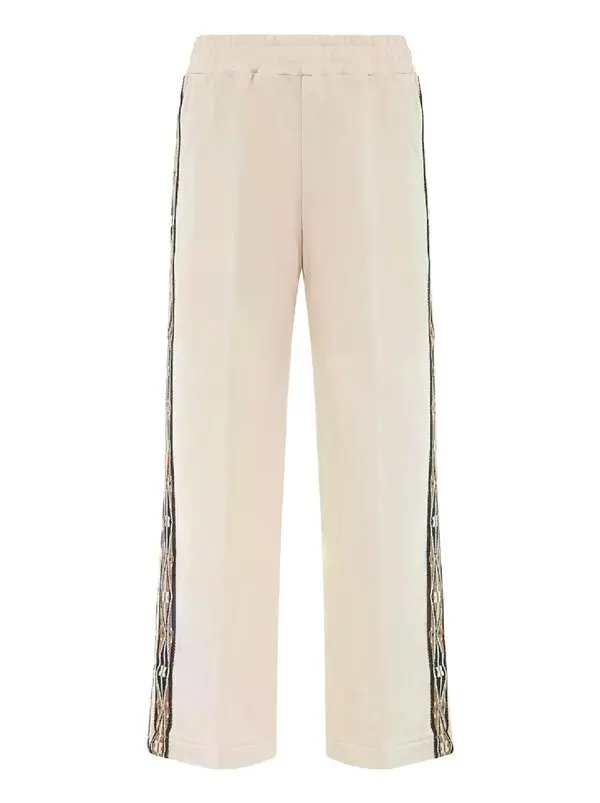 AKEP Embroidered-panel Sweatpants - Neutrals