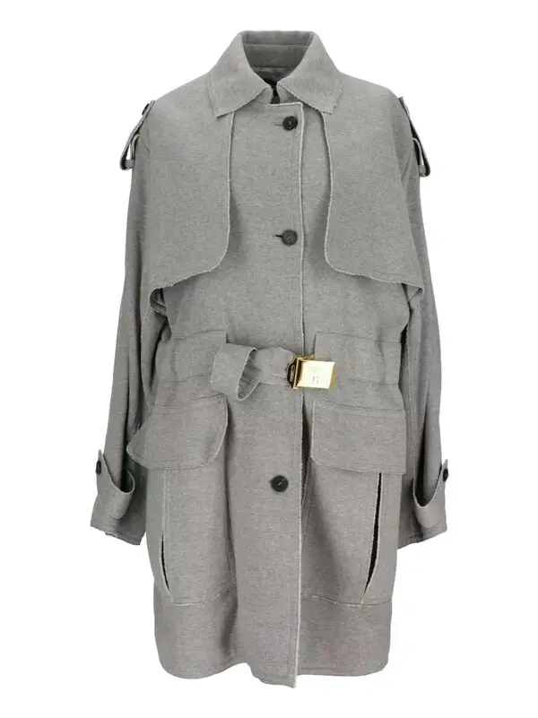TOM FORD Belted Button-fastening Coat - Grey