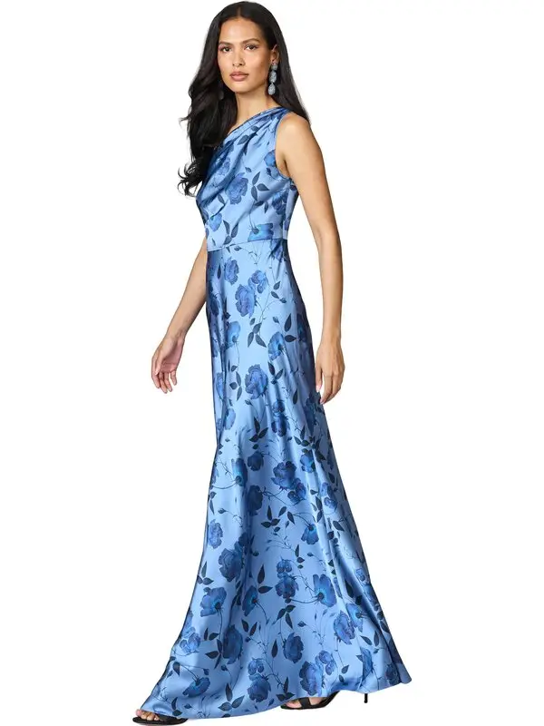 Sachin & Babi Delphine Floral Printed Gown - Wild Steel Roses