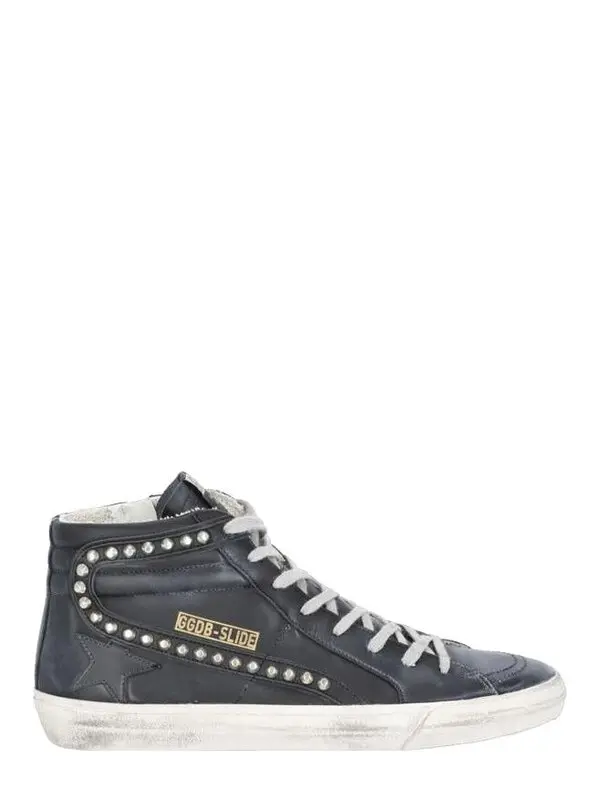 Golden Goose Leather High-top Sneakers With Studs - Black