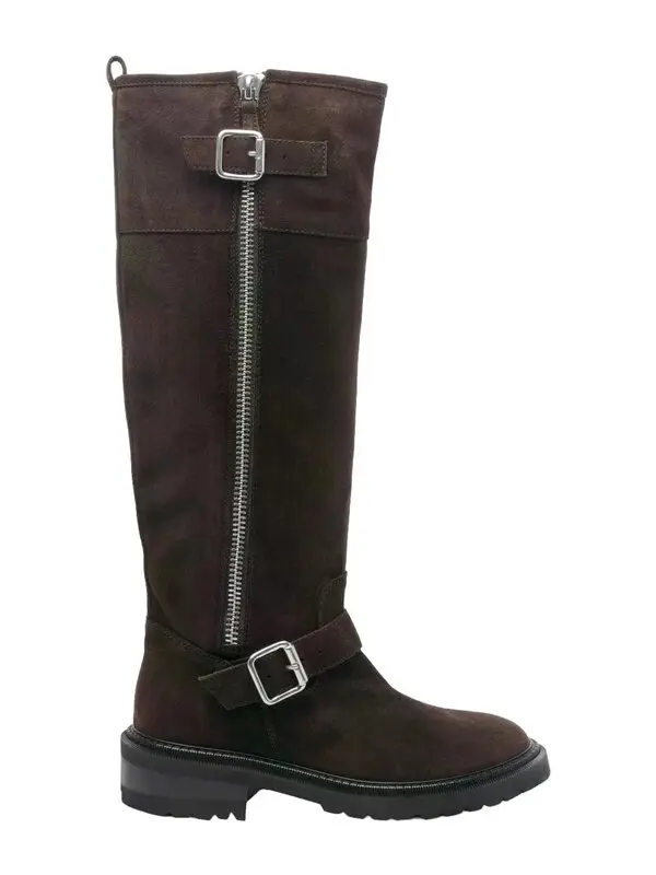 VIA ROMA 15 50mm Buckled Zip-fastening Biker Boots - Brown
