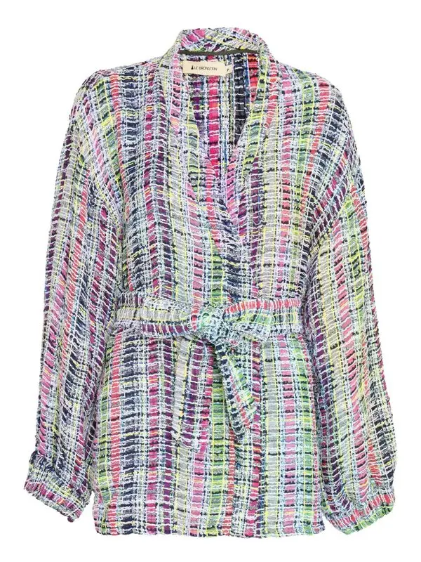 LETHICIA BRONSTEIN Tweed Belted Jacket - Pink