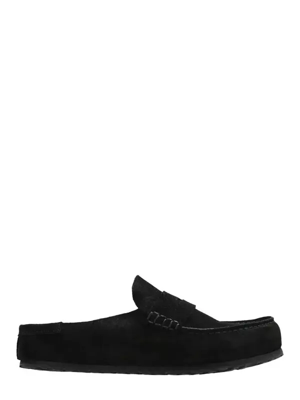 BIRKENSTOCK Naples Suede Loafer Mules - Black