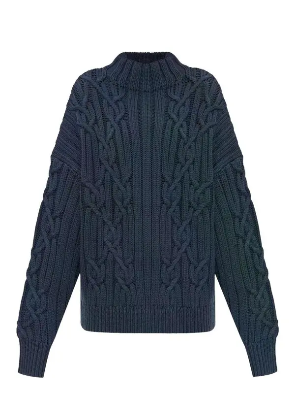 IRO PARIS Novani Cable-knit High-neck Sweater - Blue
