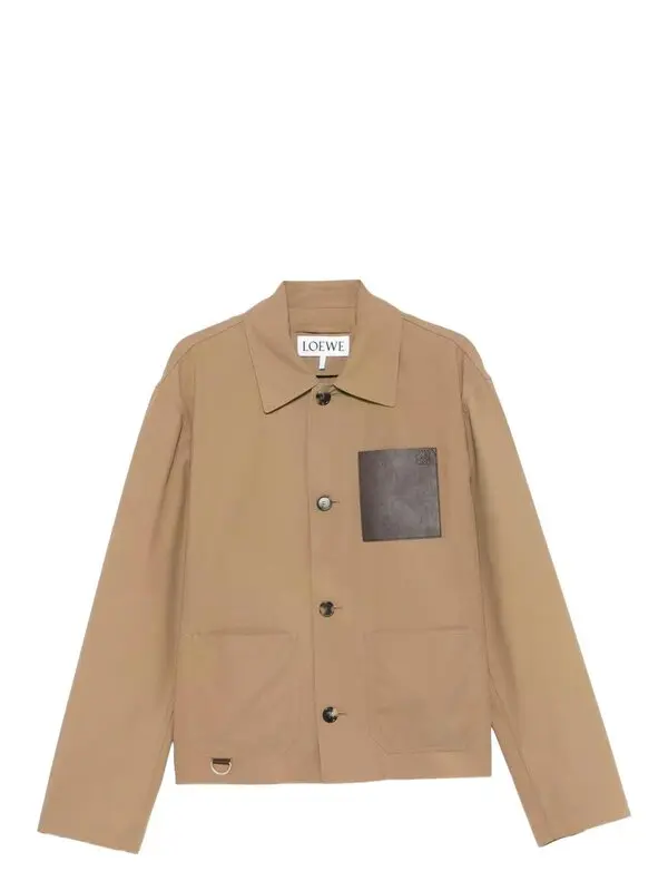 Loewe Anagram-debossed Cotton Jacket - Brown