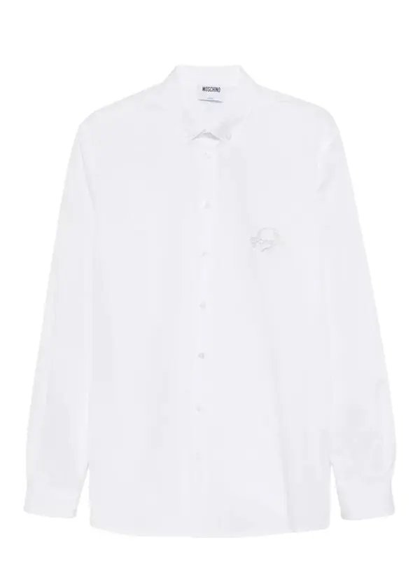 Moschino Embroidered-logo Shirt - White