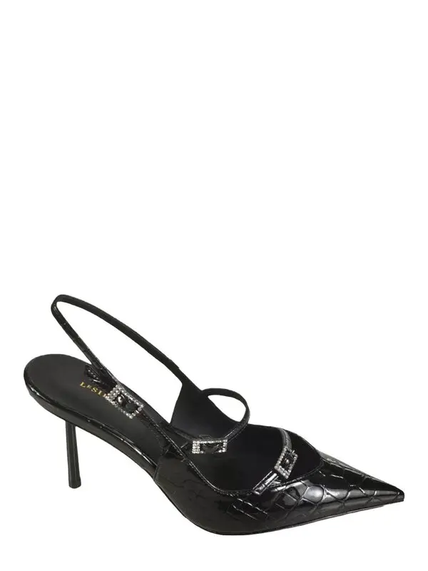LE SILLA Crystal-embellished Slingback Pumps - Black