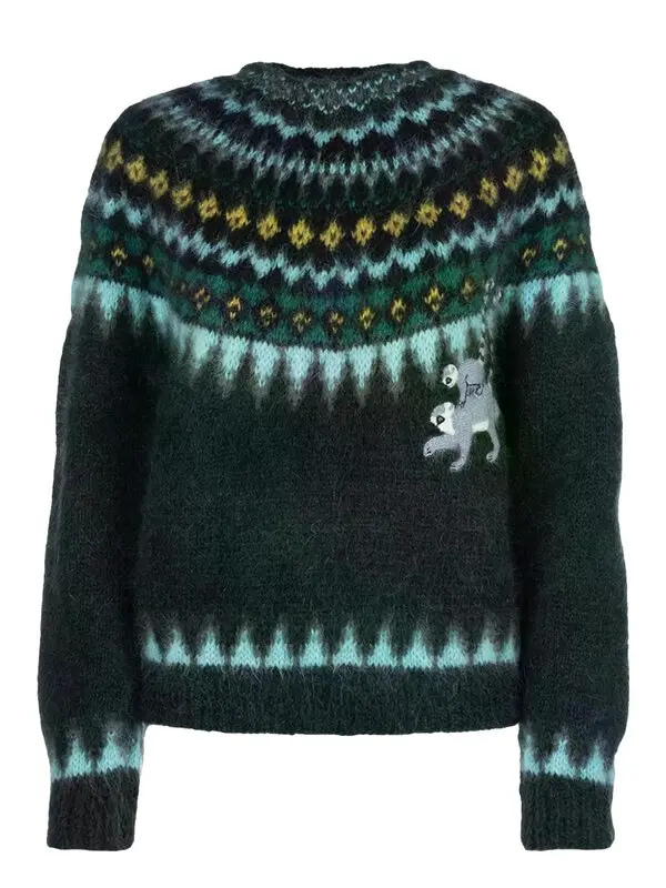 Loewe Lemur-embroidered Sweater - Green