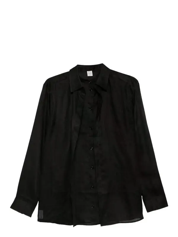 TOTEME Button-down Ramie Shirt - Black