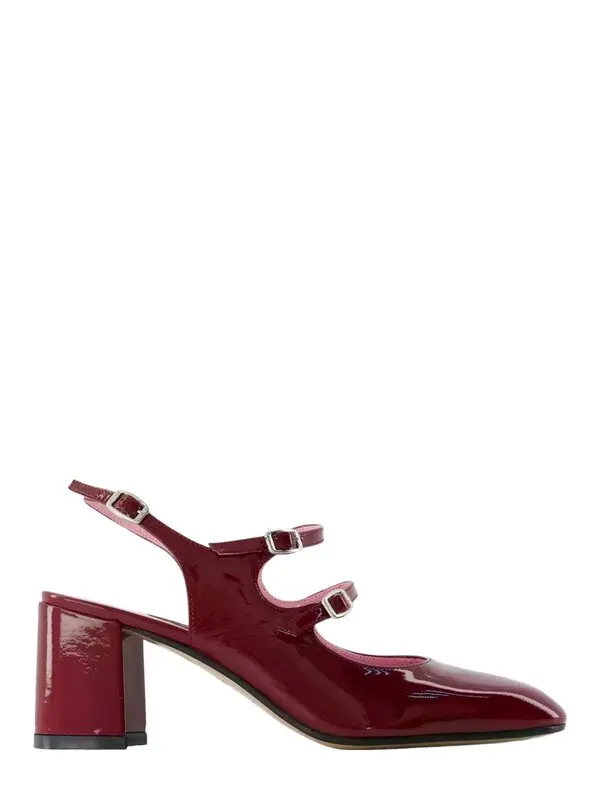 CAREL 50mm Patent Leather Buckle Pumps - Red
