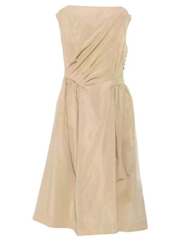 Simone Rocha Draped-detail Midi Dress - Neutrals