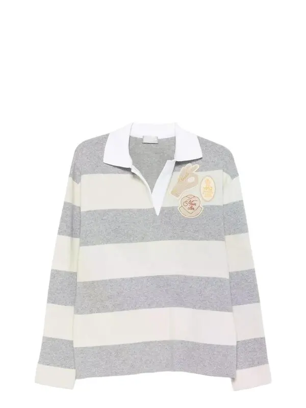 Moncler Striped Long Sleeve Top - Grey