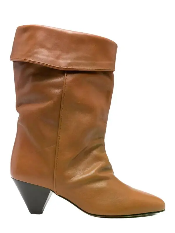 Isabel Marant 55mm Dalby Draped Leather Boots - Brown