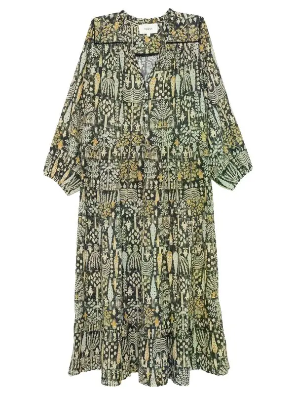 Ba&sh Pidola Print Midi Dress - Green