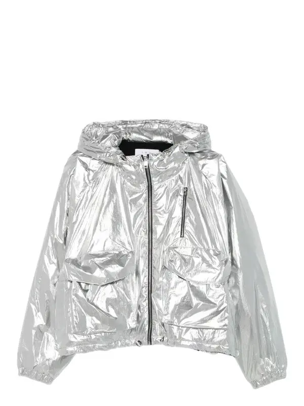 IRO PARIS Metallic Hooded Jacket - Silver