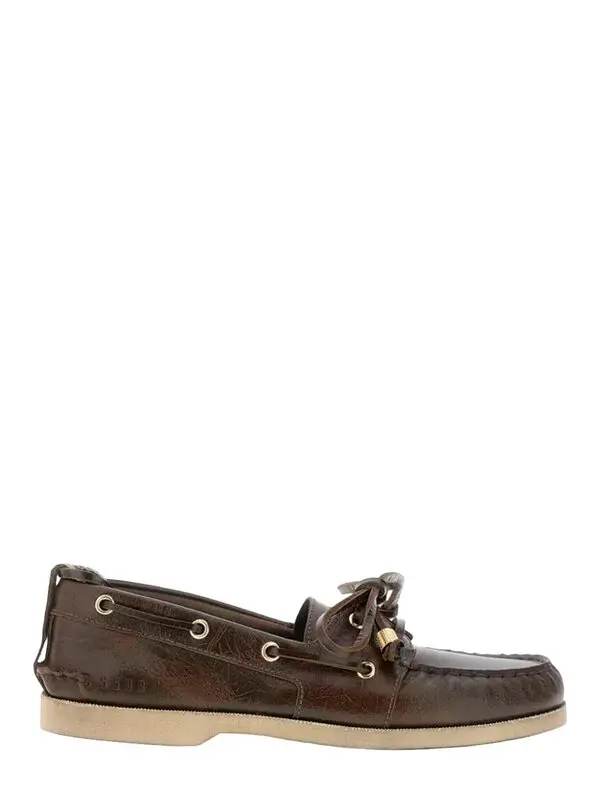 Golden Goose Leather Lace-up Loafers - Brown
