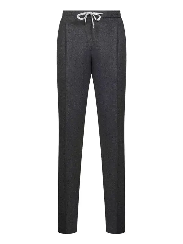 PT TORINO Pleated Drawstring Trousers - Grey
