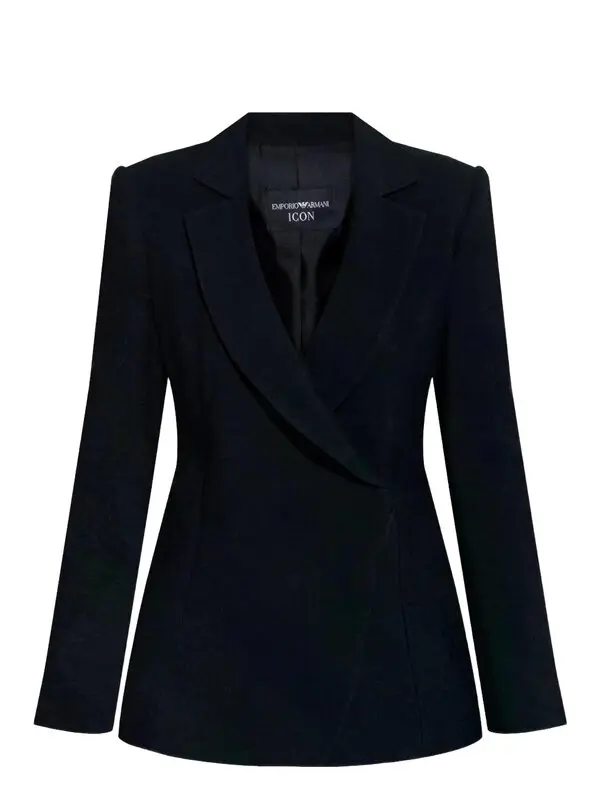 Emporio Armani Textured Wrap Blazer - Blue