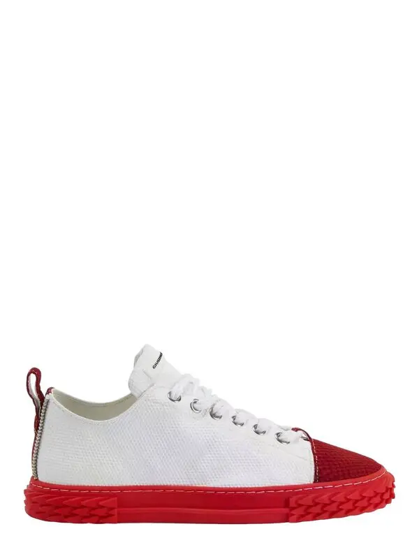 GIUSEPPE ZANOTTI Panelled Serrated-sole Sneakers - White
