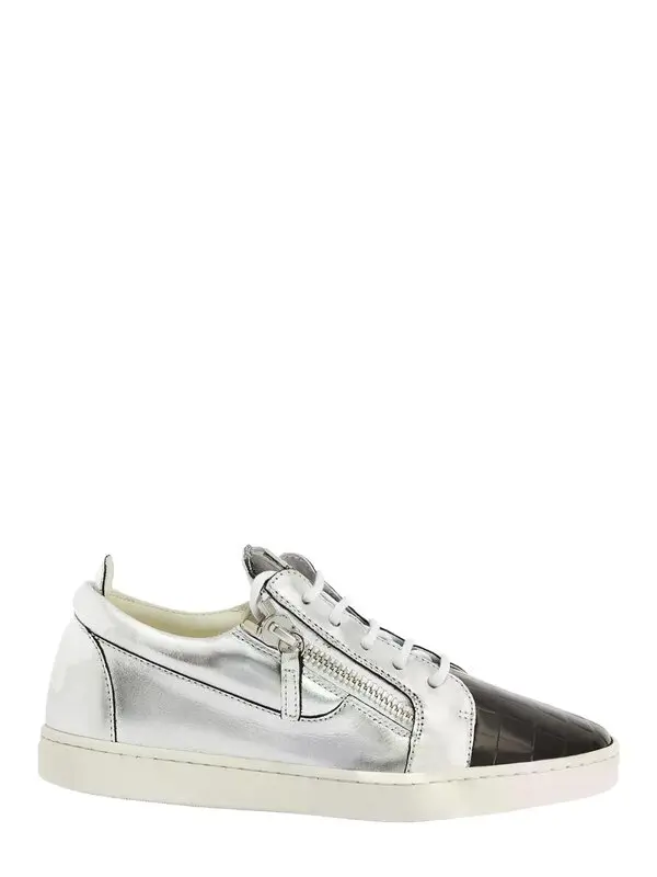 GIUSEPPE ZANOTTI Nicki Metallic-effect Sneakers - Silver