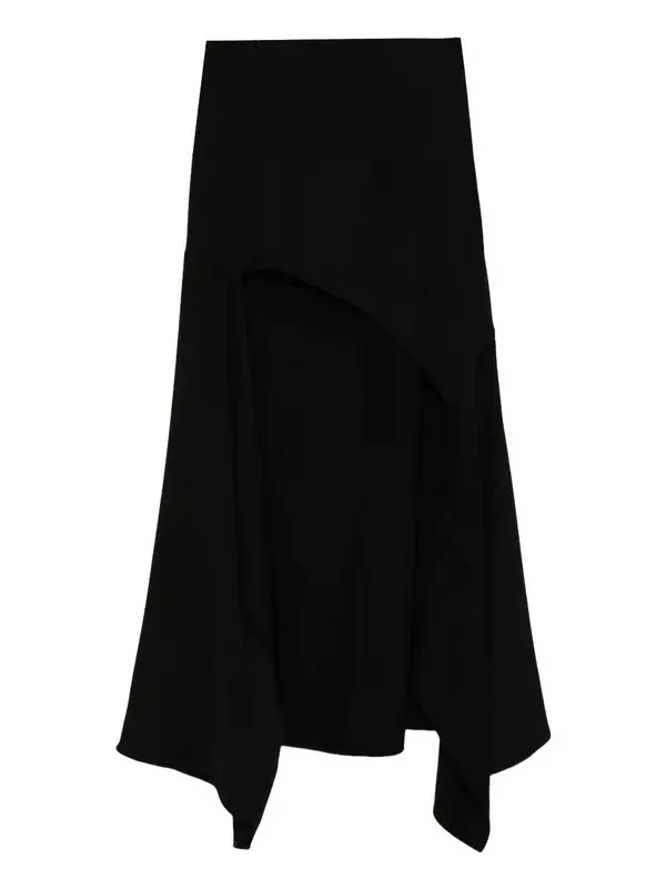MUGLER Asymmetric High-low Skirt - Black