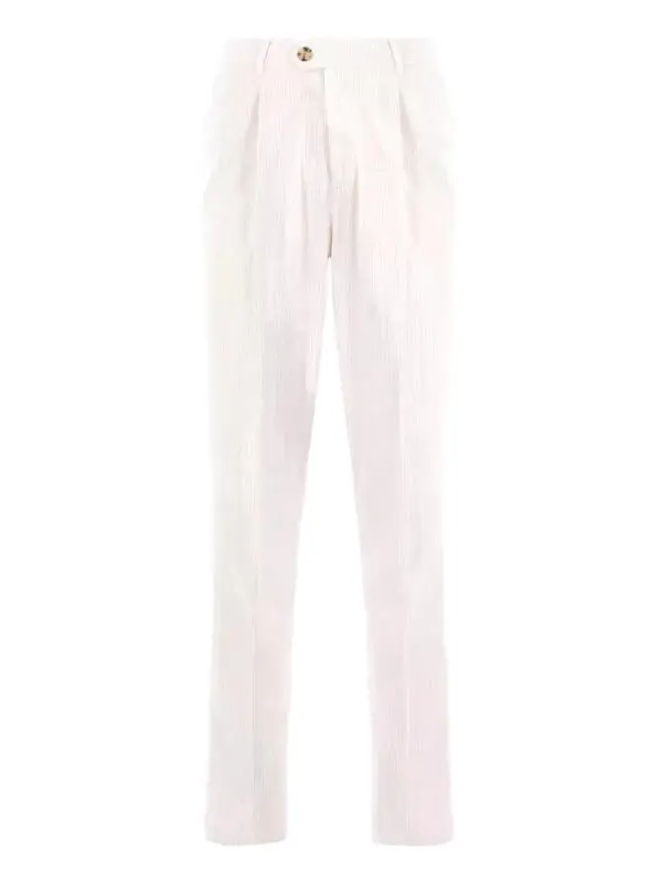 Brunello Cucinelli Cotton Corduroy Trousers - White