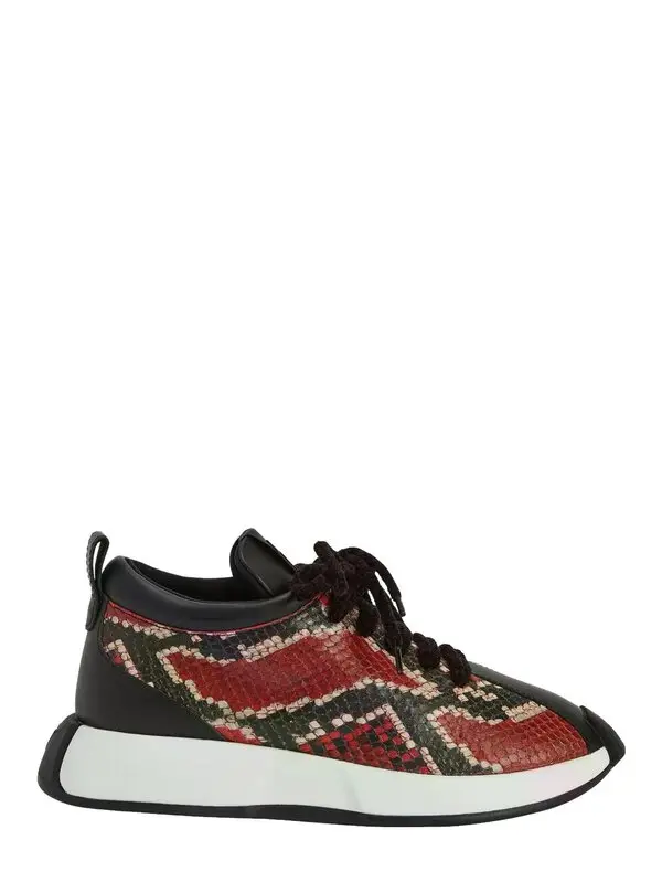 GIUSEPPE ZANOTTI Ferox Snakeskin-effect Sneakers - Red