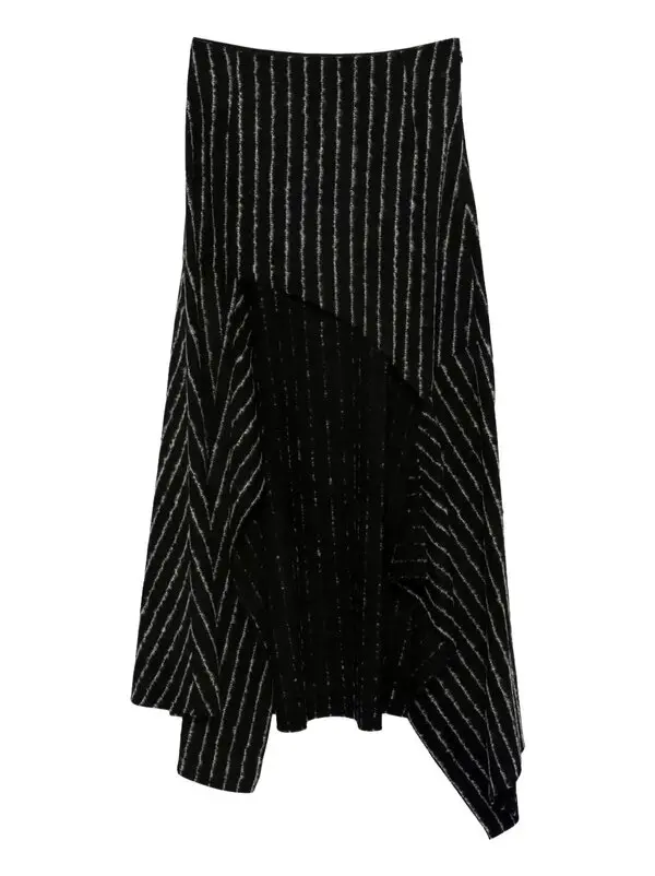 MUGLER Pinstripe Asymmetric Skirt - Black