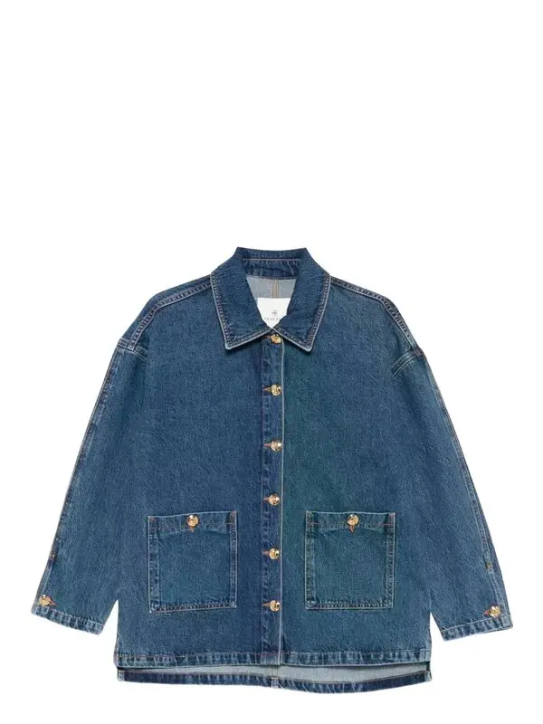 ANINE BING Buttoned Denim Jacket - Blue