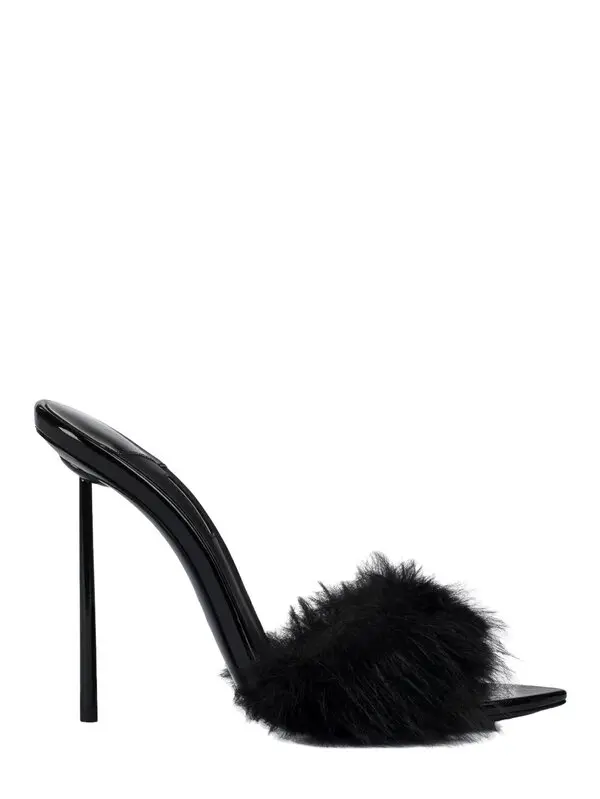 LE SILLA 120mm Bella Feathered Sandals - Black