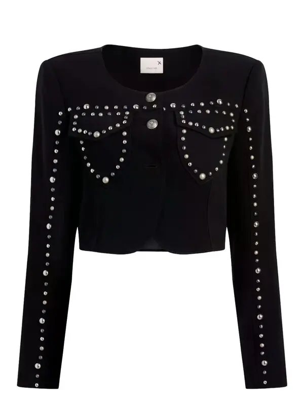 Cinq À Sept Olga Studded Cropped Jacket - Black