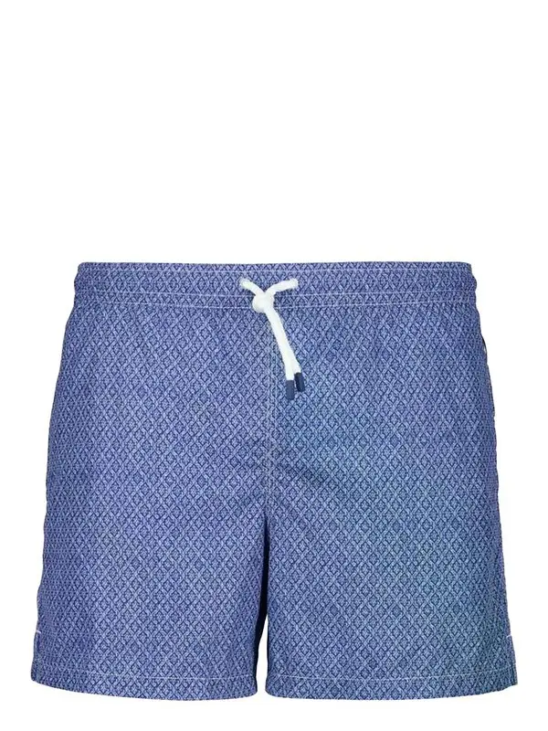 Fedeli Diamond Weave Swim Shorts - Blue