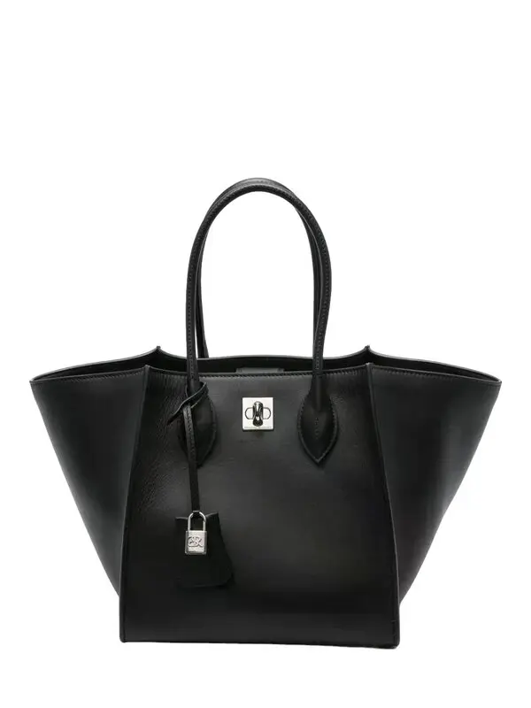 Ermanno Scervino Maggie Turn-lock Leather Tote Bag - Black