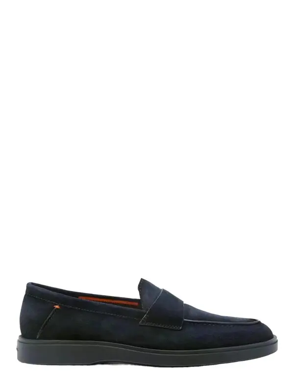 Santoni Suede Penny Loafers - Blue
