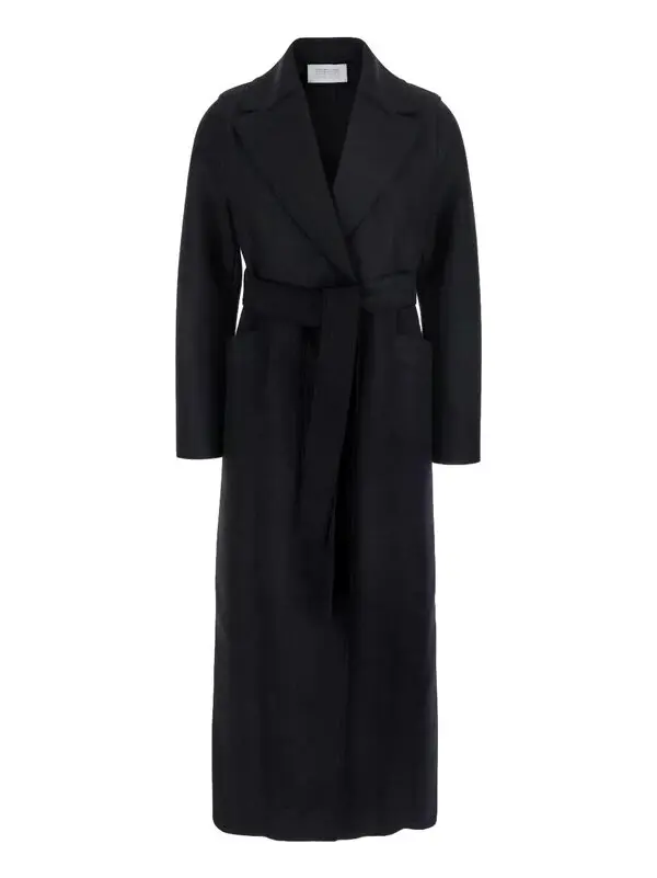Harris Wharf London Belted Lapels Coat - Black