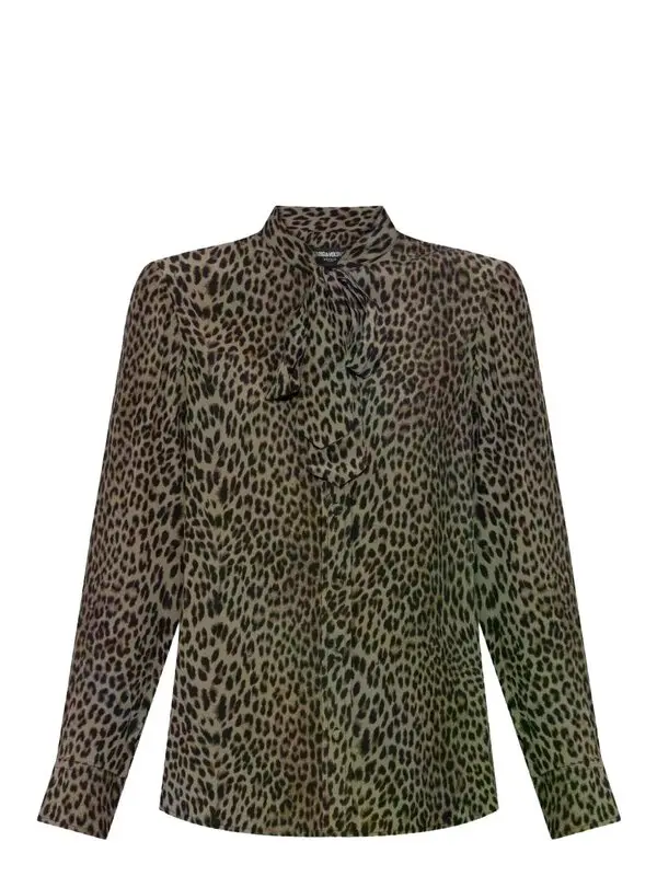 Zadig&Voltaire Leopard-print Tie-neck Blouse - Brown