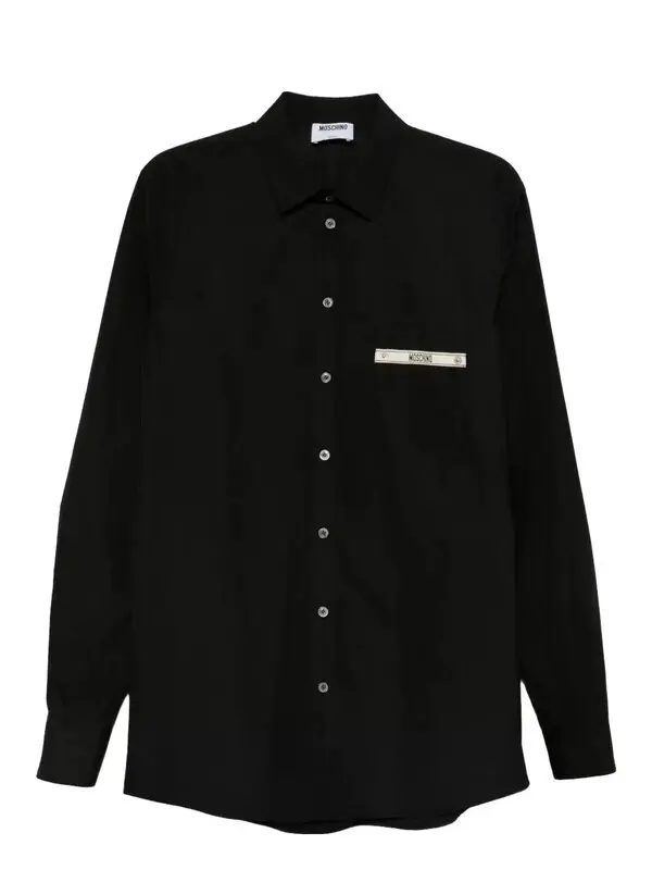 Moschino Logo-detail Pocket Shirt - Black